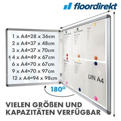 Lockable Magnetic Notice Board Indoor Display Case for Office School ...