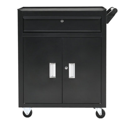 Lockable Metal Tool Trolley Rolling Storage Cabinet for Workshops & Garages