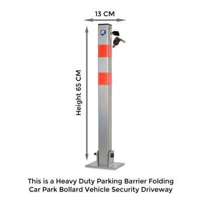 LOCKABLE PARKING BARRIER FOLDING CAR PARK BOLLARD SECURITY DRIVEWAY ...