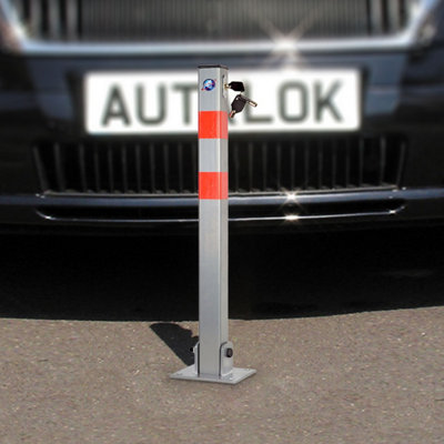 LOCKABLE PARKING BARRIER FOLDING CAR PARK BOLLARD SECURITY DRIVEWAY ...