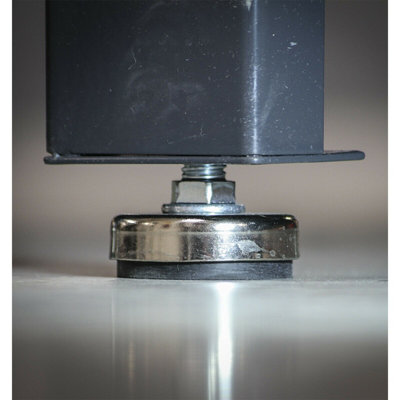 Lockable Workstation- 2 Draw & 2 Cupboard with Pegboard & Open Shelves ...