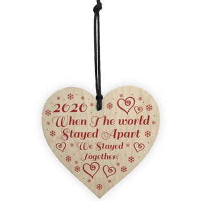 Lockdown Gift Hanging Wooden Heart Couple Gift Christmas Tree ...