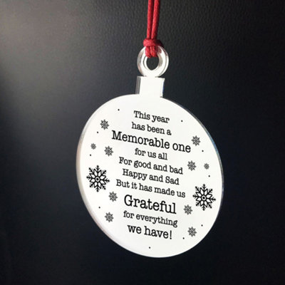 Lockdown Gift Poem Christmas Tree Decoration Engraved Bauble | DIY at B&Q