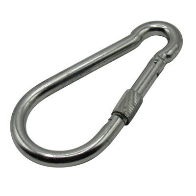 Locking Carabiner Clip Snap Hook 12MM (Zinc Plated Spring Loaded Carbine)