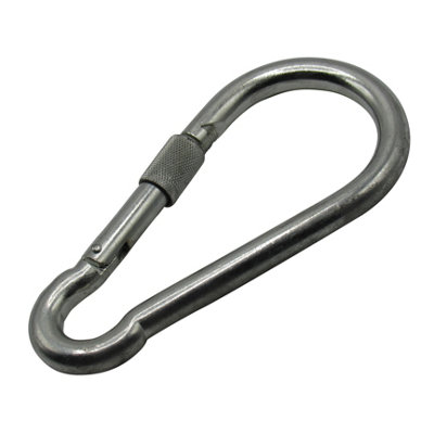 Locking Carabiner Clip Snap Hook 12MM (Zinc Plated Spring Loaded Carbine)