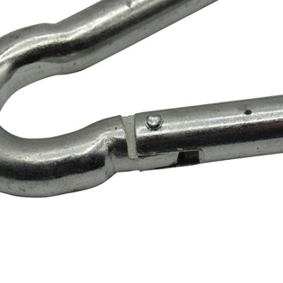 Locking Carabiner Clip Snap Hook 12MM (Zinc Plated Spring Loaded Carbine)