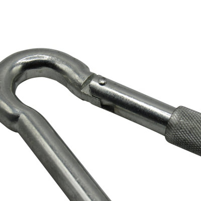 Locking Carabiner Clip Snap Hook 14MM (Zinc Plated Spring Loaded Carbine)