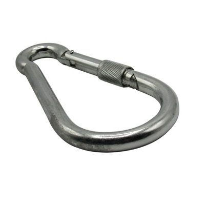 Locking Carabiner Clip Snap Hook 14MM (Zinc Plated Spring Loaded Carbine)