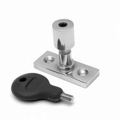 Locking Casement Window Stay Pin 28.5mm Fixing Centres Polished Chrome ...
