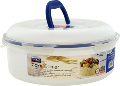 LocknLock Classic Clear Round Plastic Easy Clean Cake Carrier with Tray ...