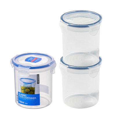 LocknLock Classic Clear Round Plastic Reusable Airtight Food Storage ...