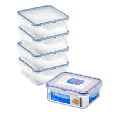 LocknLock Classic Clear Square Plastic Microwave Safe Food Storage ...