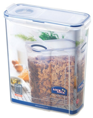 LocknLock Classic Slimline Clear Rectangle Plastic Airtight Cereal ...