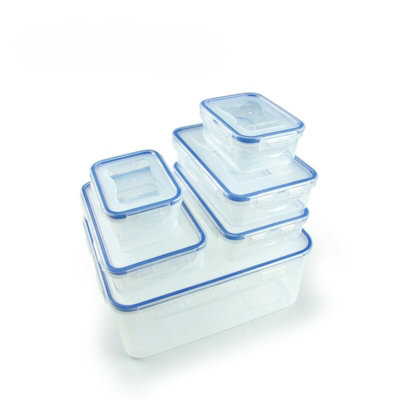 LocknLock Clear Rectangular Plastic Reusable Food Storage Container Set ...