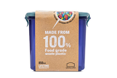 LocknLock Eco Purple Rectangular Recycled Plastic Reusable Airtight ...