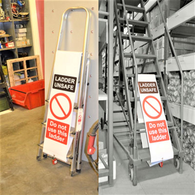 Lockout Tagout Ladder & Steps Cover Flexible Woven PVC Integral Eyelet ...