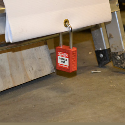 Lockout Tagout Ladder & Steps Cover Flexible Woven PVC Integral Eyelet ...