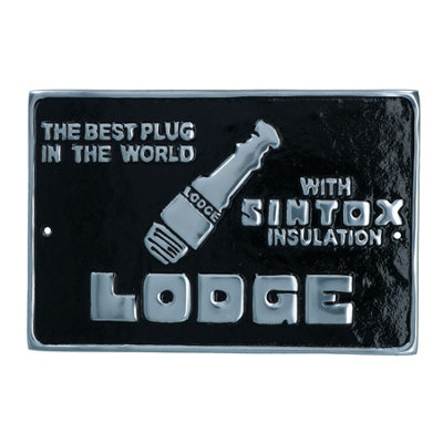 Lodge Spark Plug Aluminium Sign Plaque Door Wall Garage Workshop Car ...