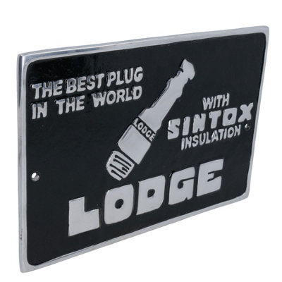 Lodge Spark Plug Aluminium Sign Plaque Door Wall Garage Workshop Car ...