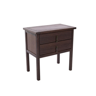 Lodini 2 Drawer Brown Bedside Table | DIY at B&Q
