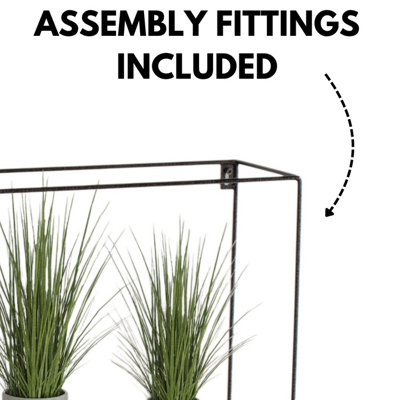 Loft Rectangular Display Wall Shelf - Black Metal and Wood Effect