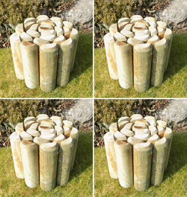 Log Edging Rolls Garden Lawn Border Edge (H)225mm (L)1.8m Set of 4 at B&Q