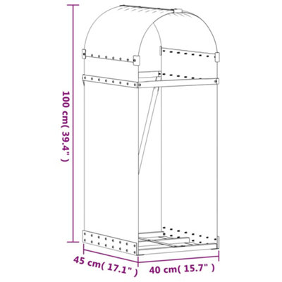 Log Holder Green 40x45x100 cm Galvanised Steel