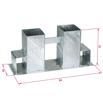 Log Holder Set of 2 - brackets, galvanised, for indoor and outdoor use ...