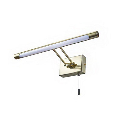 LOIS - CGC Satin Brass LED Over Mirror / Picture Light With Pull Cord