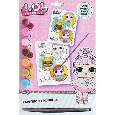 Lol Surprise Art & Crafts Colouring Paint By Numbers Colour Kit Fun ...