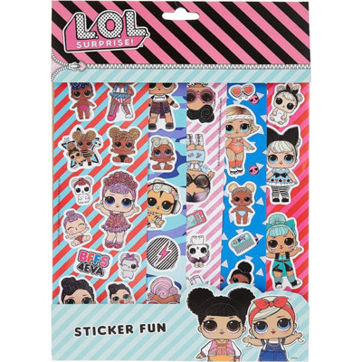 LOL Surprise Fun Characters Sticker Sheet (Pack of 5) Multicoloured ...