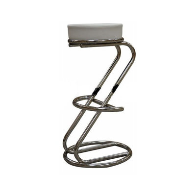 Lombardi Z Shaped Faux Leather Bar Stool - White