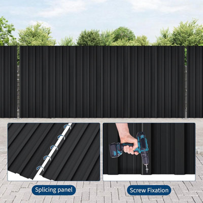 London Boutique 20 Pack Corrugated Roofing Sheets, 42.6x108cm ...