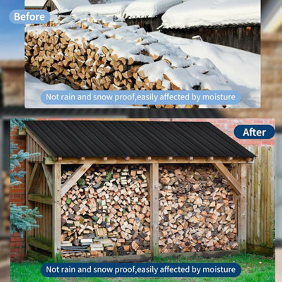 London Boutique 20 Pack Corrugated Roofing Sheets, 42.6x108cm ...