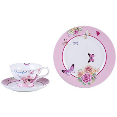 London Boutique Afternoon Tea Set 3 Coffee Tea cup and Saucer Dessert ...