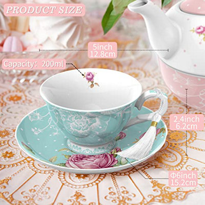 London Boutique Tea Cup and Saucer Set 4 Afternoon Tea Set New Bone ...