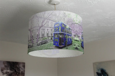London bus Behind blue (Ceiling & Lamp Shade) / 45cm x 26cm / Lamp Shade