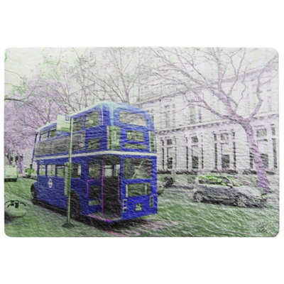London Bus Behind Blue Special Soft Home Rug