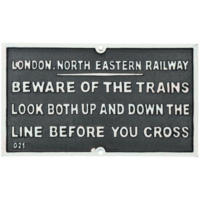 London & North Eastern NE Railway Train Cast Iron Sign Plaque Wall ...