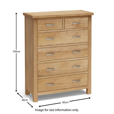 London Oak 2 over 4 Chest of Drawers Fully Assembled - By Roseland ...