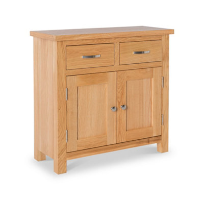 London Oak Mini Sideboard Fully Assembled - By Roseland Furniture