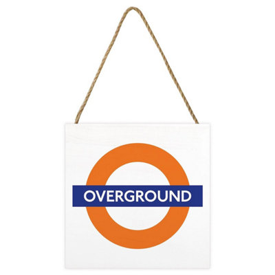London Overground Wooden Block White/Orange/Blue (2.7cm x 20cm x 20cm)