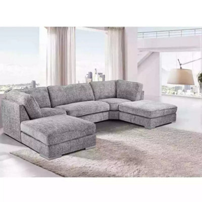 London Shark U Shape Corner Sofa Full Back Cushions