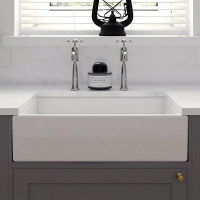London Sink Company 600x400x160mm Medium White Ceramic Belfast Butler ...