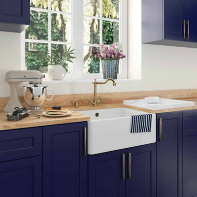 London Sink Company LSC Butler 595 1-Bowl Fireclay Ceramic Sit-On ...