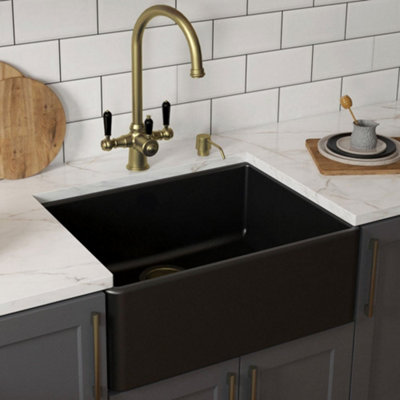 London Sink Company LSC Butler 595 1-Bowl Matt Bronze Ceramic Sit-On ...