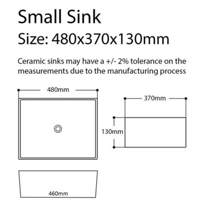 London Sink Company Small Anthracite Grey 480 x 370 x 130 mm Ceramic ...
