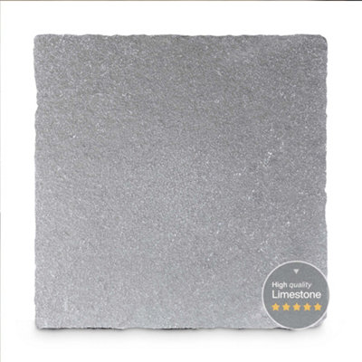London Stone Antique Grey 25mm Limestone Paving Slabs Patio Pack as Mix ...
