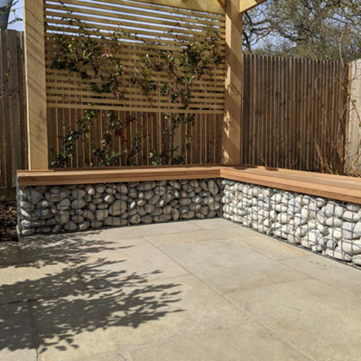 London Stone Antique Yellow 25mm Limestone Paving Slabs Patio Pack as ...