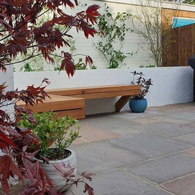London Stone Autumn Brown 22mm Indian Sandstone Paving Slabs 900x600 ...